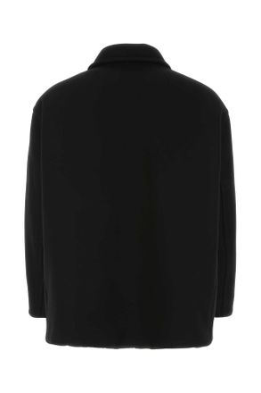 Valentino Garavani Mens Black Wool Blend Coat 0no Cappotti