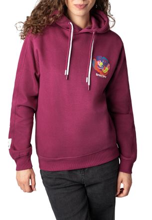 Sublevel Damen Hoodie mit Flowerprints Purple L