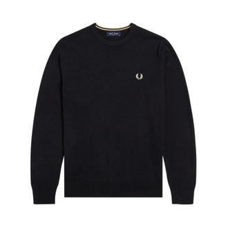 Fred Perry Herren, Strickwaren, Schwarzk, LGr&ouml;&szlig;e