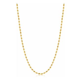 Nialaya Homme, Accessoires, Jaune, Taille: 2XL Collier Cha&icirc;ne &agrave; Perles Dor&eacute;es