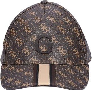 Guess Chapeau de baseball unisexe London AM9543POL01, Marron avec logo 4G, Taille Unique