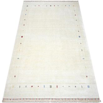RugsX Heriz A0987C Teppich Rahmen Sahne - Bambusgarn, exklusiv, stilvoll beige 200x290 cm