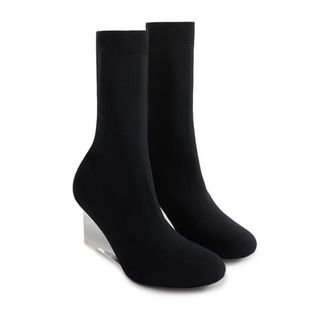 Alexander McQueen Bottines en tissu &agrave; talon compens&eacute;