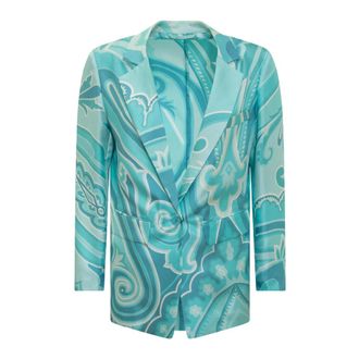 Etro Femme, Vestes, Bleu, Taille: 40 FR Blazer Imprim&eacute; Crois&eacute;