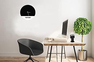 Homemania Wanduhr Tramonto - Wanddekoration, rund - für Wohnzimmer, Küche, Büro - Schwarz, Weiß aus Metall, 40 x 0,15 x 40 cm