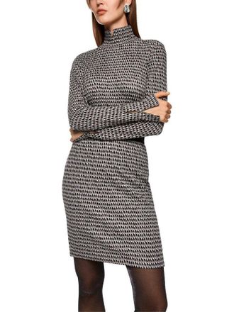 Marc Cain Longsleeve City Tours Premium Damenmode mit SPRINKLES-Print, k&ouml;rpernahe Form, Stehkragen, Baumwollstretch