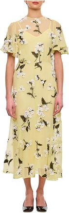 Erdem Femme, Robes, Multicolore, Taille: 38 FR Robe Cocktail Midi &agrave; Manches Courtes