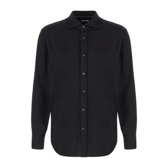 Brunello Cucinelli Homme, Chemises, Bleu, Taille: 2XL Chemise &agrave; Manches Longues en Soie et Coton