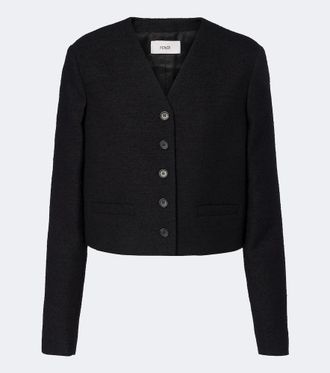 Fendi Veste en laine m&eacute;lang&eacute;e