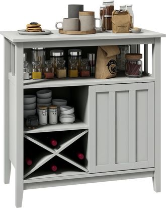 HOMCOM Buffet de Cuisine K&uuml;chenanrichte, Holzwerkstoff, grau, 80x40x82cm