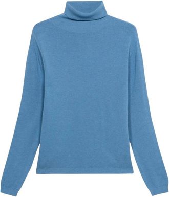 Oltre Femme, Pulls, Bleu, Taille: 42/44 FR Pull col roul&eacute; en maille fine et m&eacute;lange de viscose