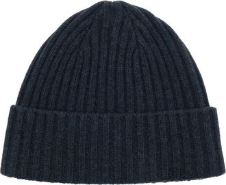 N.Peal bonnet nervuré en cachemire - Bleu