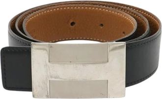 Herm&egrave;s Ceinture Pre-owned en Box Calf Togo - Homme - Pre-owned - Noir - Taille: ONE Size