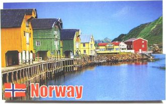 Generic Lofoten Inselgruppe 3D Holz Souvenir Magnet Norway Norwegen