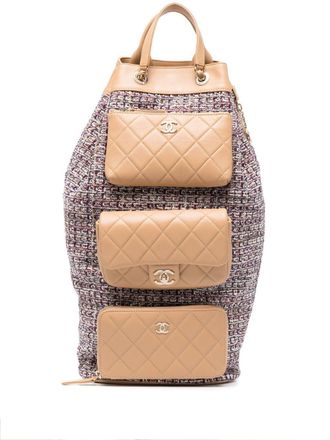 Chanel sac à dos en tweed (2019) - Rose