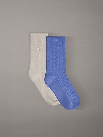 Calvin Klein 2er-pack Crew-socken Aus Einer Leinenmischung - Blue - Damen - Einheitsgr&ouml;&szlig;e