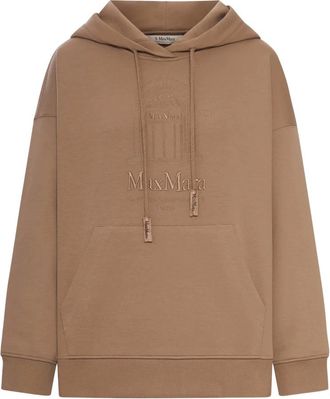 Max Mara Femme, Sweatshirts et sweats &agrave; capuche, Brun, Taille: 38 FR Sweat &agrave; capuche graphique brod&eacute;