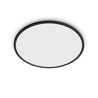 Philips Plafonnier LED Superslim, SceneSwitch 3 réglages dintensité, 22W, rond, Noir