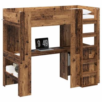 vidaXL Struttura Letto A Castello Con Scrivania Legno Vecchio Vidaxl