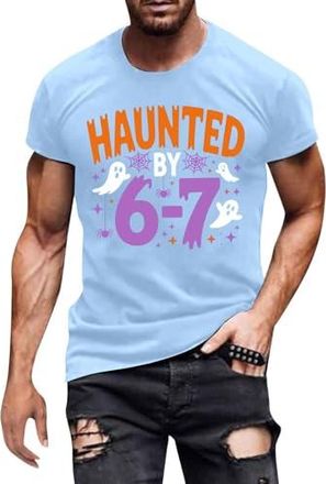 Generico T-shirt pour homme avec col rond &agrave; manches courtes style hawa&iuml;en Halloween Costume de carnaval T-shirt r&eacute;tro m&eacute;di&eacute;val pour vacances et loisirs Hiphop 