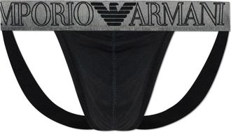 Emporio Armani Homme, Sous-v&ecirc;tements, Noir, Taille: M ASV Megalogo Jersey Jockstrap
