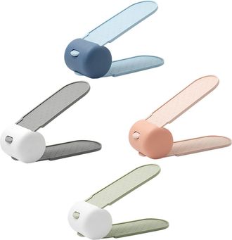 SOLUSTRE 4stücke Schuhregal Aus Hochwertigem Material Mit Anti-rutsch-Effekt Und Stabiler Zwei-bühne-Konstruktion Für Schuhschlitze Und Platzsparende Aufbewahr