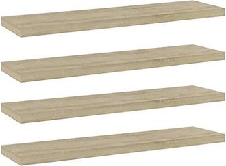 vidaXL Panneau de Bibliothèque 4 pcs, Étagère Murale Flottante, Plaque dÉtagère de Rangement Salon Intérieur, Chêne Sonoma Bois dIngénierie