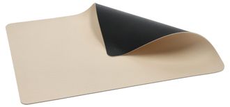 Bitz Tischset, Platzset in Leder-Look, Abwaschbar, 46 x 33 cm, 4er-Set, Schwarz/Creme