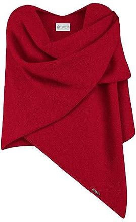 Giesswein Merino Lambswool Poncho flammenrot One - Jersey &eacute;l&eacute;gant en Maille Fine 100% Laine dagneau, &Egrave;charpe XXL, Cape et Poncho Doux pour Femmes, Tabouret pour