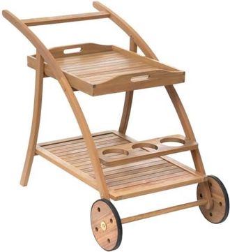 Hesperide Desserte Tiwi Bois Acacia avec Roues - L. 78 x P. 56 x H. 105 cm - Mobilier dExtérieur pour Terrasse Balcon Patio