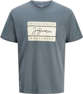 Jack & Jones Jorfrederiksberg Box Tee SS C.N Pls T-Shirt, temp&ecirc;te, 5XL Hommes