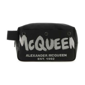 Alexander McQueen Graffiti Beauty Case - - Bags - Herren - Schwarzk - ONE SIZE