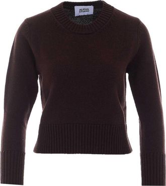 Alpha Studio Pull Col Rond - Marron