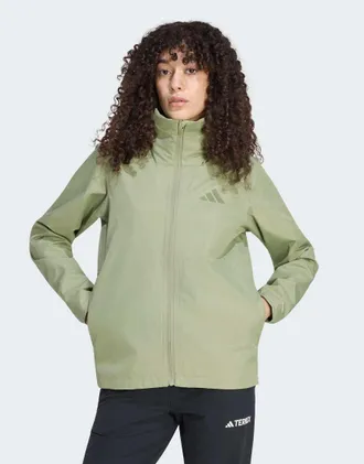 adidas adidas Performance - Terrex Multi Essentials Climaproof - 2-Lagen-Regenjacke in Tent Gr&uuml;n