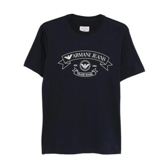 Emporio Armani Homme, Tops, Bleu, Taille: 3XL Jeans Logo T-Shirt