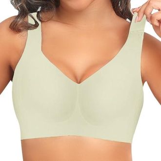 Generic Soutien-gorge pour femme sans armatures sans couture push-up couleur unie soutien confort soutien-gorge rembourr&eacute; pour femme soutien-gorge t-shirt dou