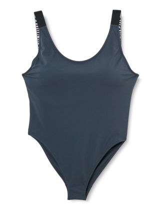 Calvin Klein Damen Badeanzug Scoop Back mit Rückenausschnitt, Blau (India Ink), XL