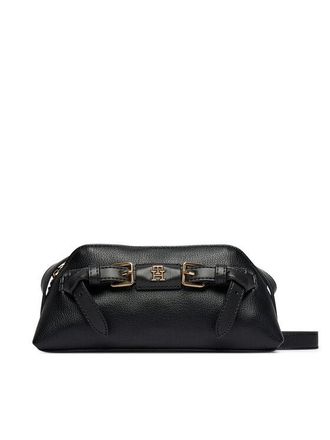 Tommy Hilfiger Handtasche Th Buckle Micro Crossover AW0AW19511 Schwarz