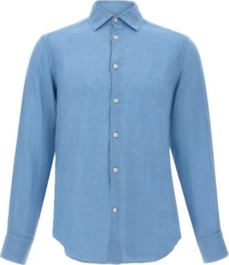 MC2 Saint Barth Homme, Chemises, Bleu, Taille: M Chemise Classique en Lin Pamplona