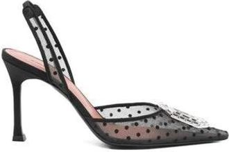 Amina Muaddi Femme, Chaussures, Noir, Taille: 40 EU Camelia 90 Lace Sling