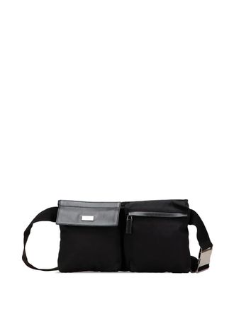 Gucci sac banane Double Pocket en nylon (2000-2015) - Noir