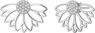 Glanzst&uuml;cke M&uuml;nchen Ohrringe - Sterling Silber Ohrstecker Zirkonia Lotusbl&uuml;te - Gr. unisize - in Silber - f&uuml;r Damen