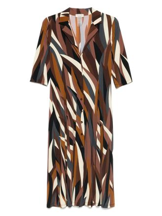 Siyu Kleid mit abstraktem Print - Braun