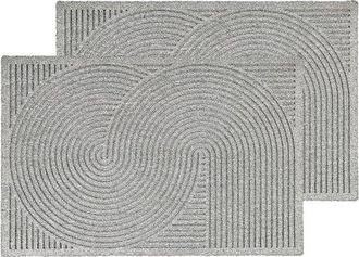 Astra Paillasson dextérieur résistant - Tapis Anti-salissures résistant aux intempéries - Paillasson antidérapant pour entrée et Balcon - Lot de 2 60x90 cm 