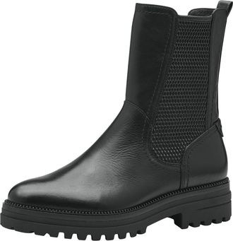 Tamaris Damen Chelsea Boots Leder; BLACK/schwarz; 36