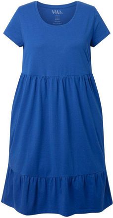 Ulla Popken Midikleid Jerseykleid A-Linie Rundhals Fl&uuml;gel-Halbarm