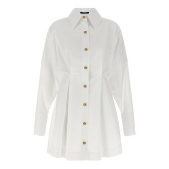 Balmain Poplin Hemdblusenkleid - - Dresses - Damen - Wei&szlig; - XS