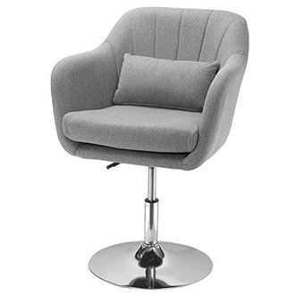 HOMCOM Sessel Wohnzimmer Loungesessel Relaxsessel mit Metallrahmen Lesesessel mit Leinenoptik, Polstersessel f&uuml;r Schlafzimmer, Wohnzimmer, Grau