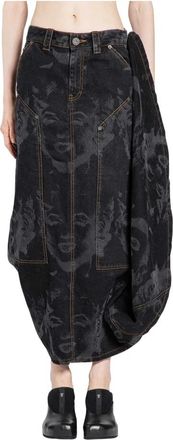 Vaquera Femme, Jupes, Noir, Taille: W25 Prom Denim Maxi Skirt