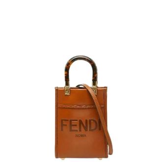 Fendi Pre-owned Mini Sunshine Shopper Leather 2way bag - Femme - Pre-owned - Brun - Taille: ONE Size